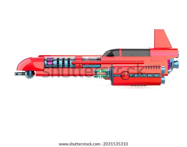 Spaceship Side View White Background 3d Stock Illustration 2031535310 ...