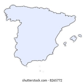 Spain Vector Map Contour Silhouette High: เวกเตอร์สต็อก (ปลอดค่า ...