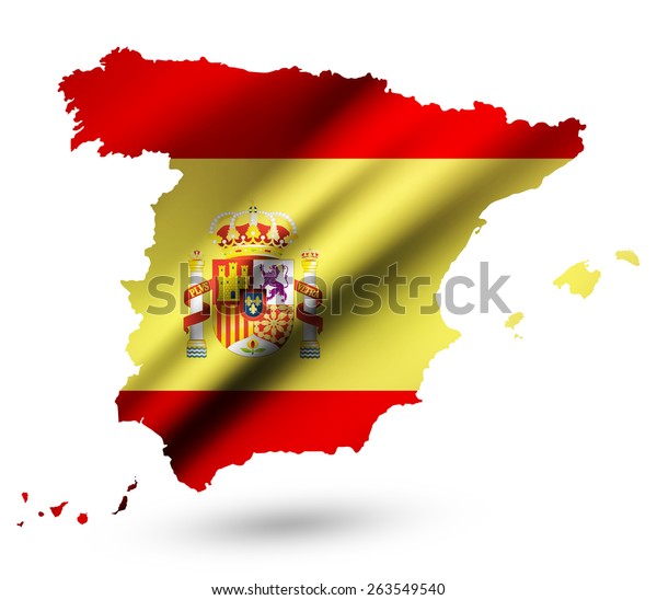 Spain Vector Contour Map Waving Spain Stock Illustration 263549540 ...