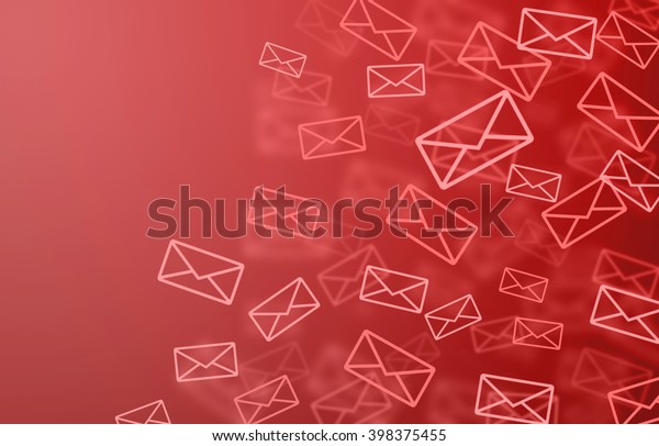 Spam Mail Red Background Stock Illustration 398375455