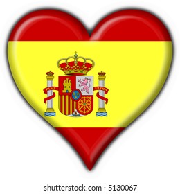 Spanish Button Flag Heart Shape Stock Illustration 5130067 | Shutterstock