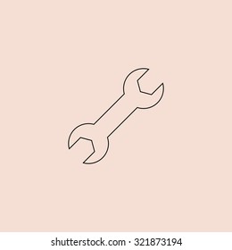 Spanner Outline Icon Simple Flat Pictogram Stock Illustration 321873194 ...