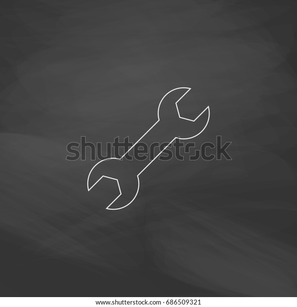 Spanner Simple Flat Button Line Button Stock Illustration 686509321 ...