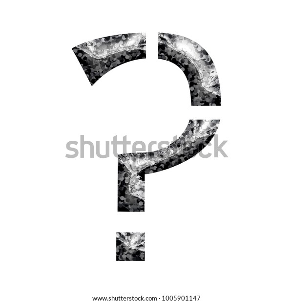 Sparkling Metallic Silver Question Mark Sign Stock Illustration ...