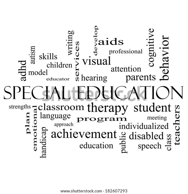 Special Education Word Cloud Concept Black Stock Illustration 182607293 ...
