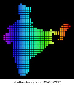 Spectrum Dotted India Map Raster Geographic Stock Illustration ...