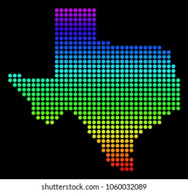 Spectrum Dotted Pixel Texas Map Raster Stock Illustration 1060032089 ...
