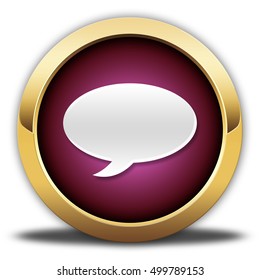 Speech Bubble Button Isolated 3d Illustration Stock Illustration ...