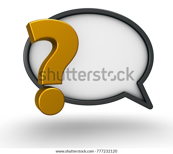 Speech Bubble Question Mark On White Stock Illustration 777232120 ...