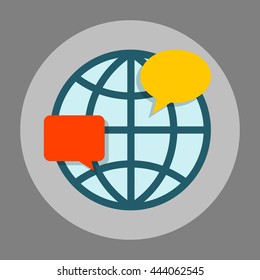Speech Bubbles Earth Translation Vector Illustration Stock Illustration ...