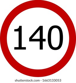 Speed Limit 140 Kmh Mph Sign Stock Illustration 1663133053 | Shutterstock