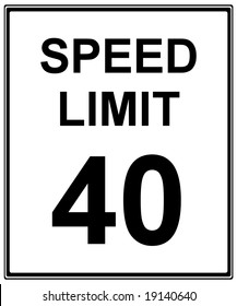 Speed Limit 40 Stock Illustration 19140640 | Shutterstock