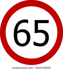 65 Speed Limitation Road Sign On 스톡 일러스트 575897119 | Shutterstock