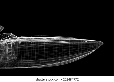 Speedboat Speeding Powerboat3d Model Body Structure Stock Illustration ...