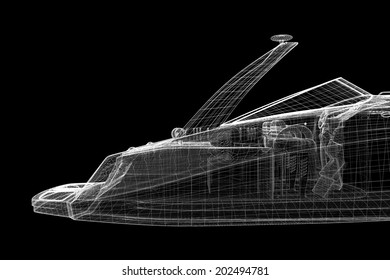 Speedboat Speeding Powerboat3d Model Body Structure: ilustración de ...