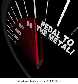 Speedometer Red Needle Pointing Words Pedal Stock Illustration 80121343 ...