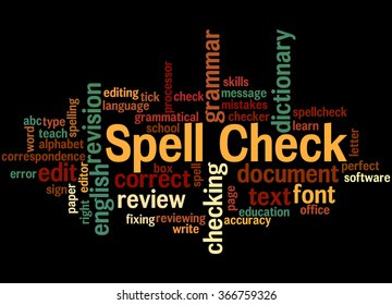 Spell Check Word Cloud Concept On Stock Illustration 366759326 ...
