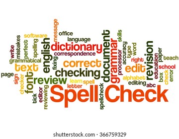 Spell Check Word Cloud Concept On Stock Illustration 366759329 ...