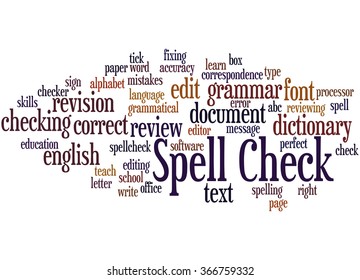 Spell Check Word Cloud Concept On Stock Illustration 366759332 ...