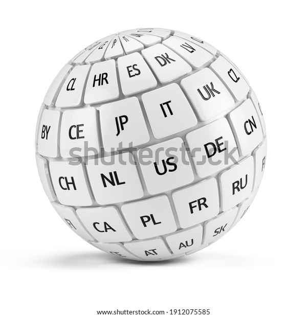 Sphere Cubes Countries Isolated On White Stock Illustration 1912075585 ...