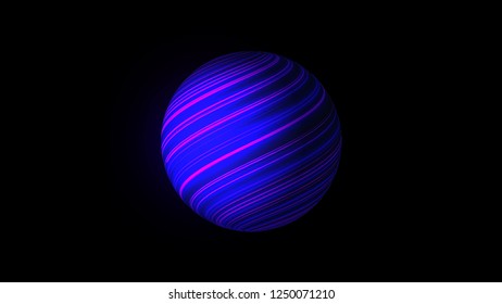 Sphere Surface Neon Effect Space Modern Stock Illustration 1250071210 ...