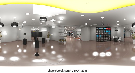 Spherical Panoramic Render Store Interior Visualization Stock ...