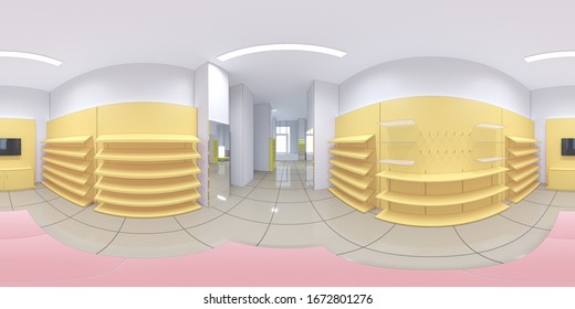 Spherical Panoramic Render Store Interior Visualization Stock ...