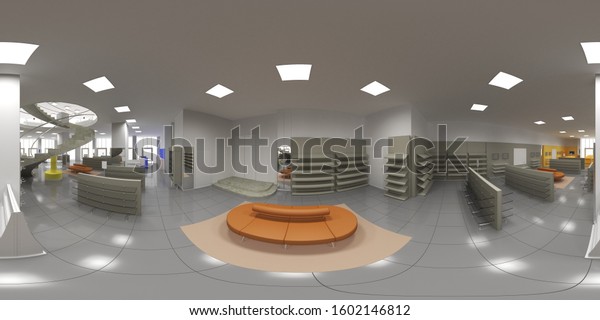 Spherical Panoramic Render Store Interior Visualization Stock ...