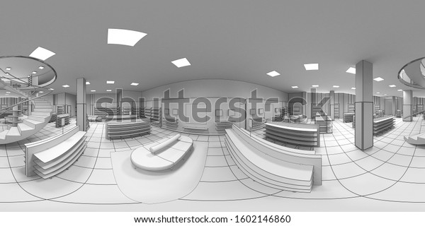 Spherical Panoramic Render Store Interior Visualization Stock ...