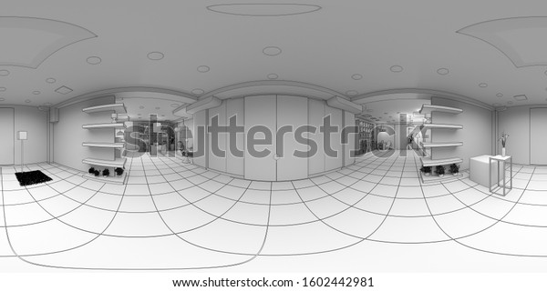 Spherical Panoramic Render Store Interior Visualization Stock ...