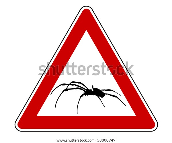 Spider Warning Sign Stock Illustration 58800949