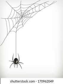 Black Spider Torn Web Scary Spiderweb Stock Vector (Royalty Free ...