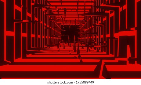 Spike Dark Corridor 3d Render Stock Illustration 1755099449 | Shutterstock