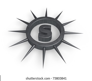 Spike Ring Letter S Inside 3d Stock Illustration 73803841 | Shutterstock