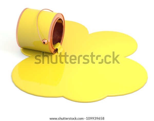 Spilled Yellow Paint 3d Model: стоковая иллюстрация, 109939658 ...