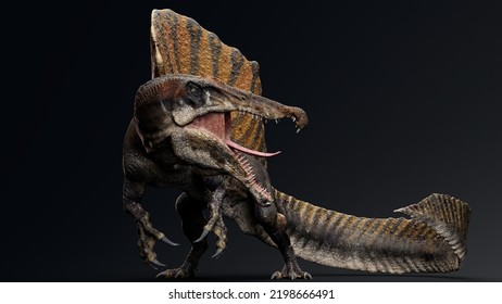 Spinosaurus Pose Render Background 3d Rendering Stock Illustration ...