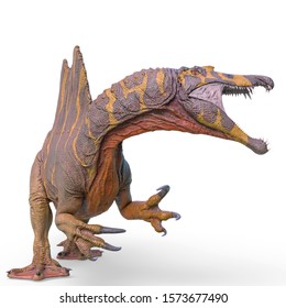 Spinosaurus Angry White Background 3d Illustration Stock Illustration ...