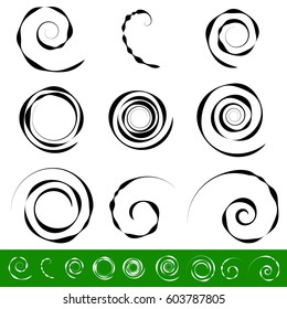 Spiral Vortex Element Set 9 Different Stock Illustration 603787805 ...