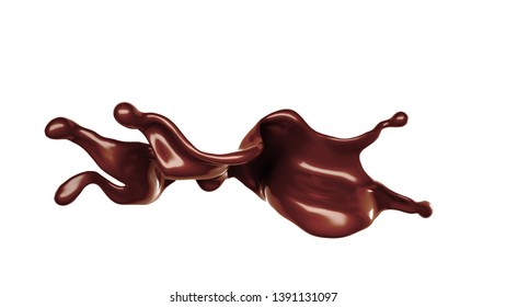 Splash Chocolate 3d Illustration 3d Rendering Stock Illustration 1119951620
