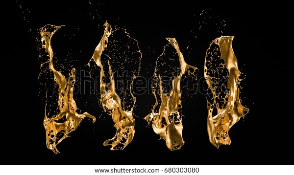 Splash Gold 3d Illustration 3d Rendering Stock Illustration 680303080 ...