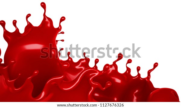 Splash Red Thick Liquid 3d Illustration Stock Illustration 1127676326 ...