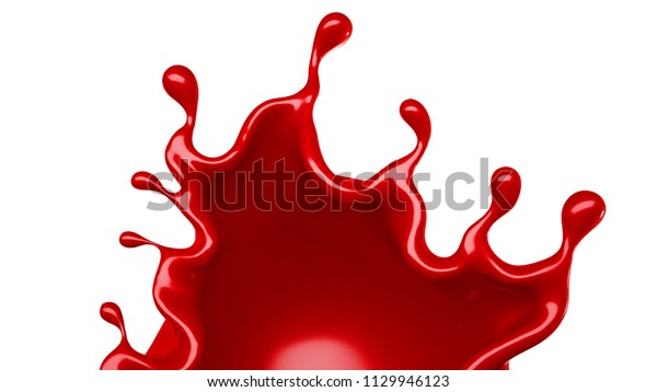 Splash Red Thick Liquid 3d Illustration Stock Illustration 1129946123