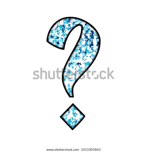 Splattered Blue Paint Style Question Mark Stock Illustration 1011005863
