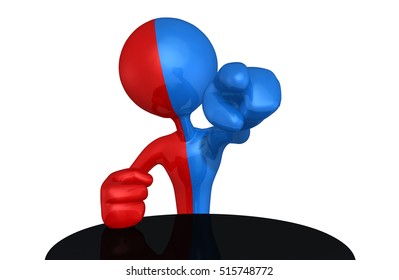 Split Red Blue Original 3d Character Stock Illustration 515748772 ...