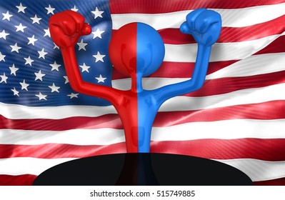 Split Red Blue Original 3d Character Stock Illustration 515748796