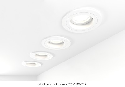 Spotlights Recessed Ceiling 3d Render Realistic Stock Illustration ...
