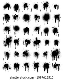 Spray Paint Elements Set Isolated On Stock Illustration 1099613510 ...