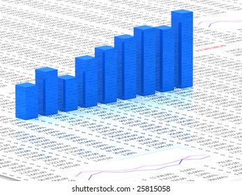 Spreadsheet Blue Graph Bars Numbers Background Stock Illustration ...