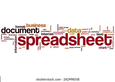 Spreadsheet Word Cloud Concept Document Data 스톡 일러스트 242998558 ...