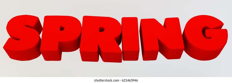 Spring 3d Text Stock Illustration 621463946 | Shutterstock